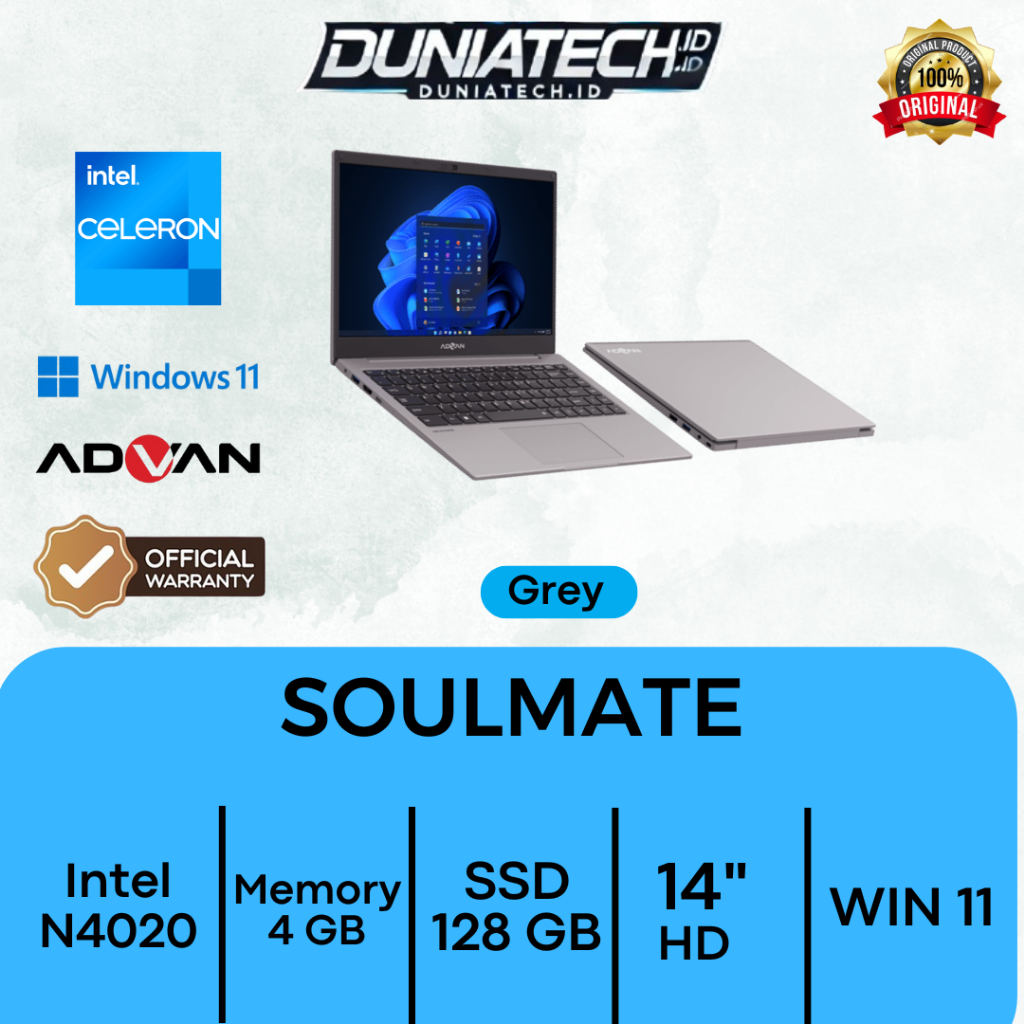 Jual ADVAN SOULMATE 1405 SG14S01A N4020 4GB 128GB W11 14"inch HD IPS ...