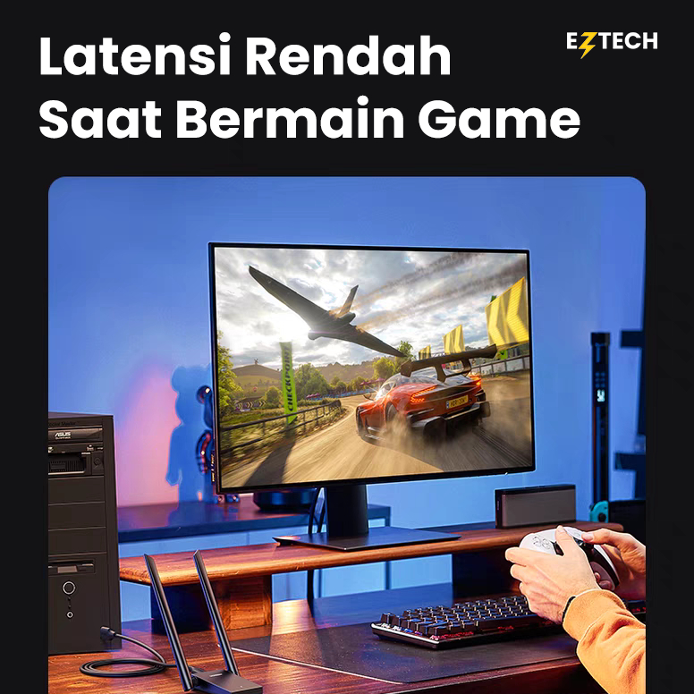 Jual [ EZTECH ] AX900 Nano Wi-Fi 6 600 Mbps 2.4/5GHz Dual Band + Bluetooth 5.3 2in1 USB Wifi ...