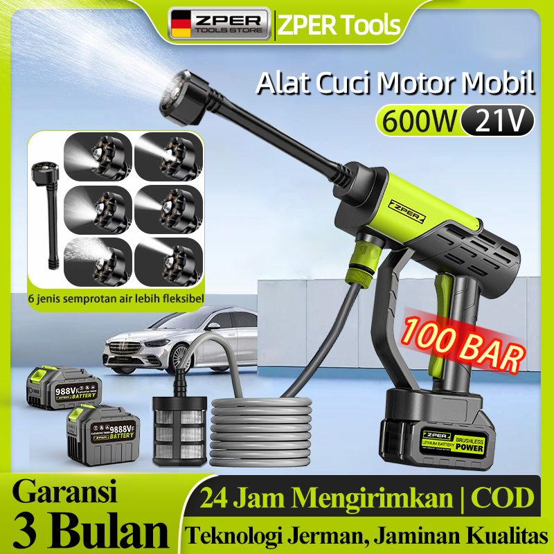 Jual ZPER Alat cuci motor semprot cordless tekanan tinggi mesin cuci mobil jet cleaner alat ...