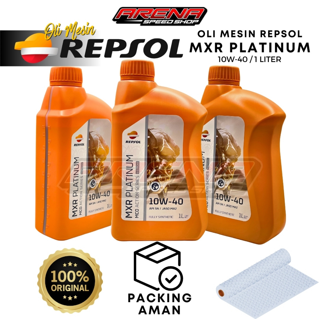 Jual REPSOL MXR Platinum 10W40 4T 1L Oli Mesin Repsol Ful Sintetis 4T ...