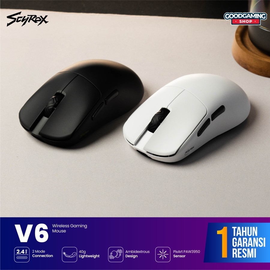 Jual Scyrox V6 / V-6 Ultra Lightweight Gaming Mouse PAW-3950 8K Polling Rate 30.000 DPI - Gaming ...