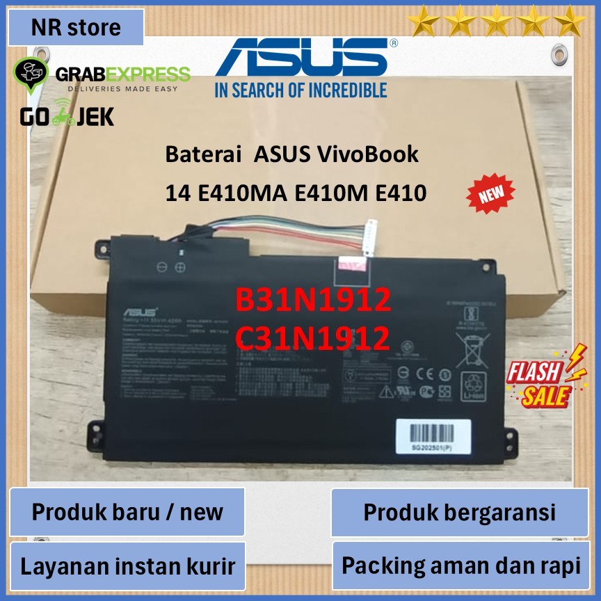 Jual Baterai Laptop ASUS VivoBook 14 E410MA E410M E410 B31N1912 / C31N1912 Original | Shopee ...