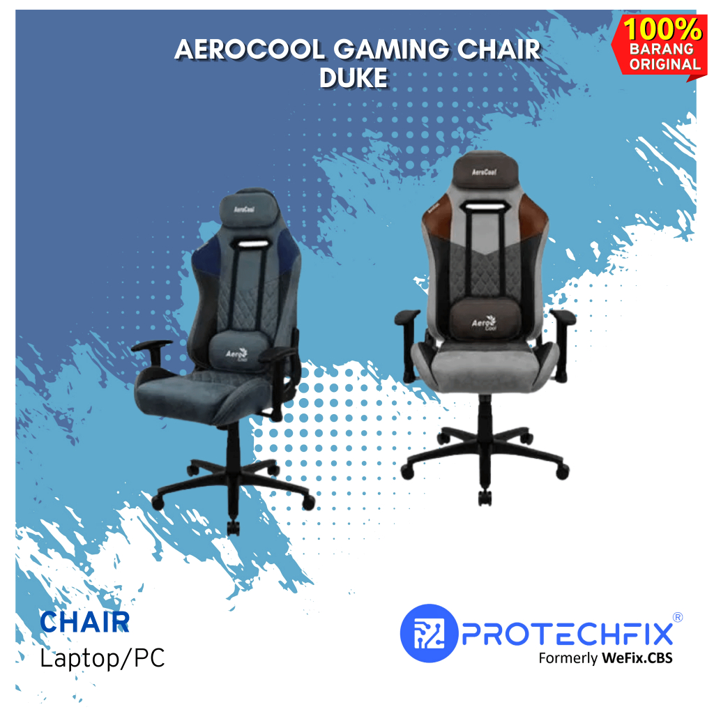 Jual Aerocool Duke Gaming Chair | Kursi( Steel Blue/Tan grey ) | Shopee ...