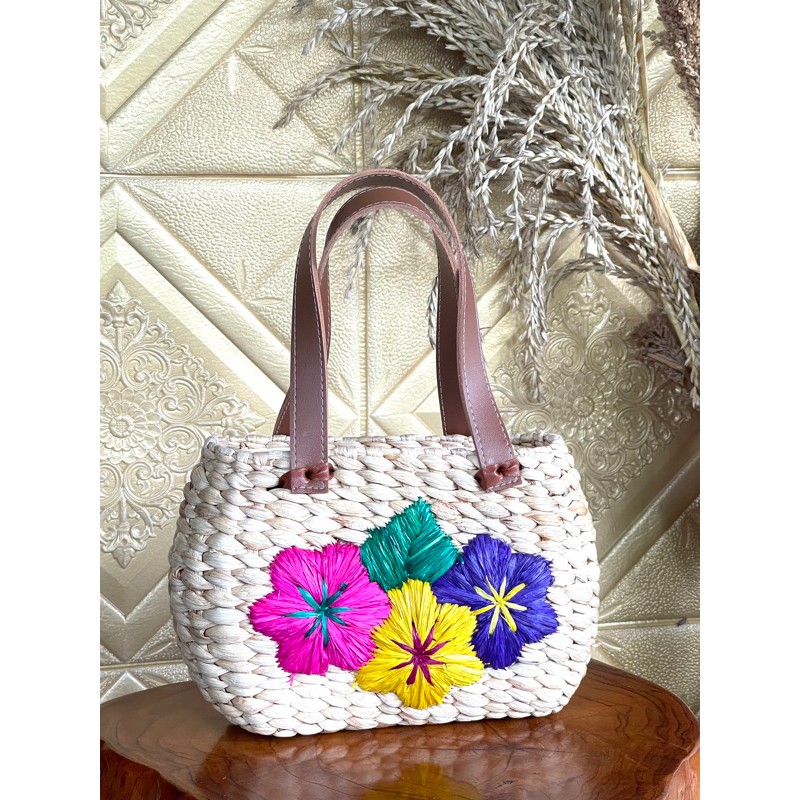 Jual Tas Enceng gondok hk sulam tali vinil | Shopee Indonesia
