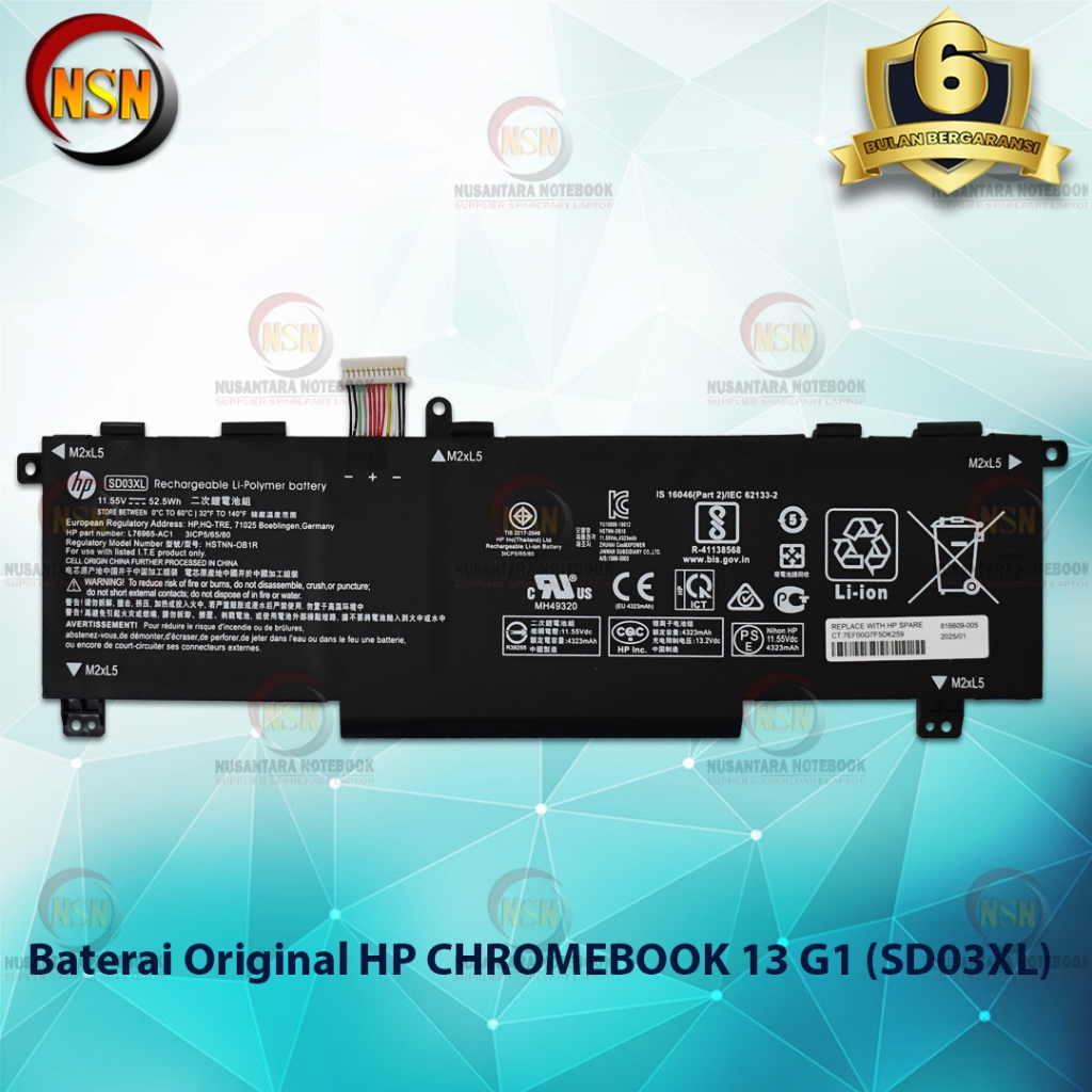 Jual Battery Baterai Laptop Original HP CHROMEBOOK 13 G1 (SD03XL ...