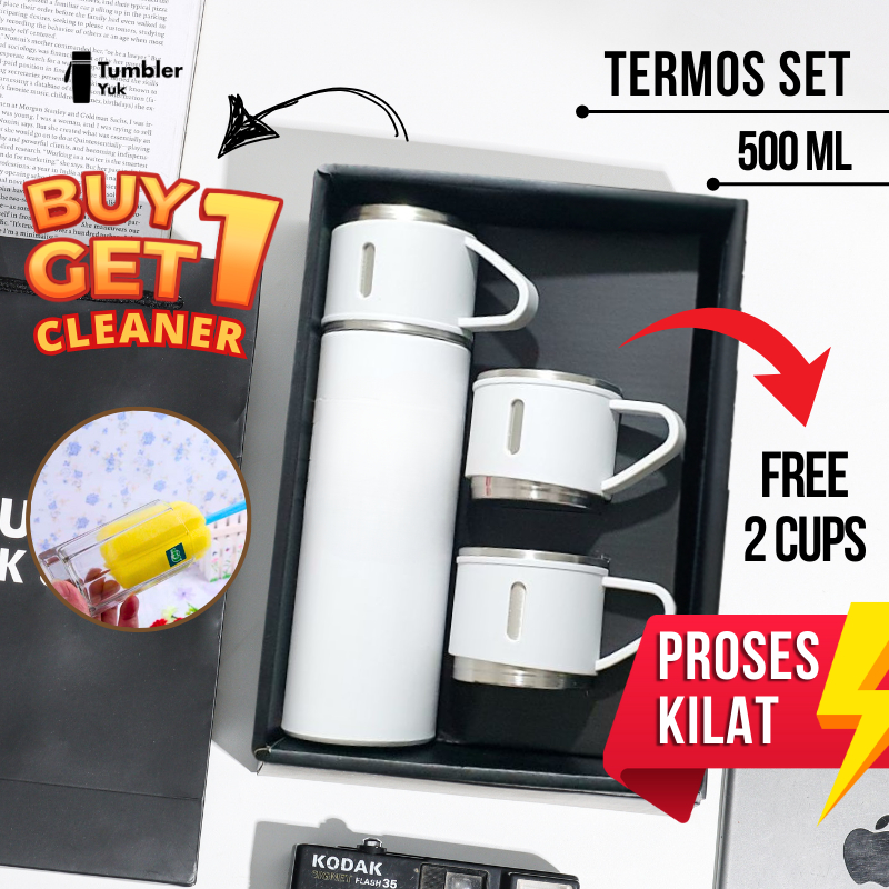 Jual Termos Sultan POLOS Vacuum Flask Set Botol Stainless Cangkir 3 in ...