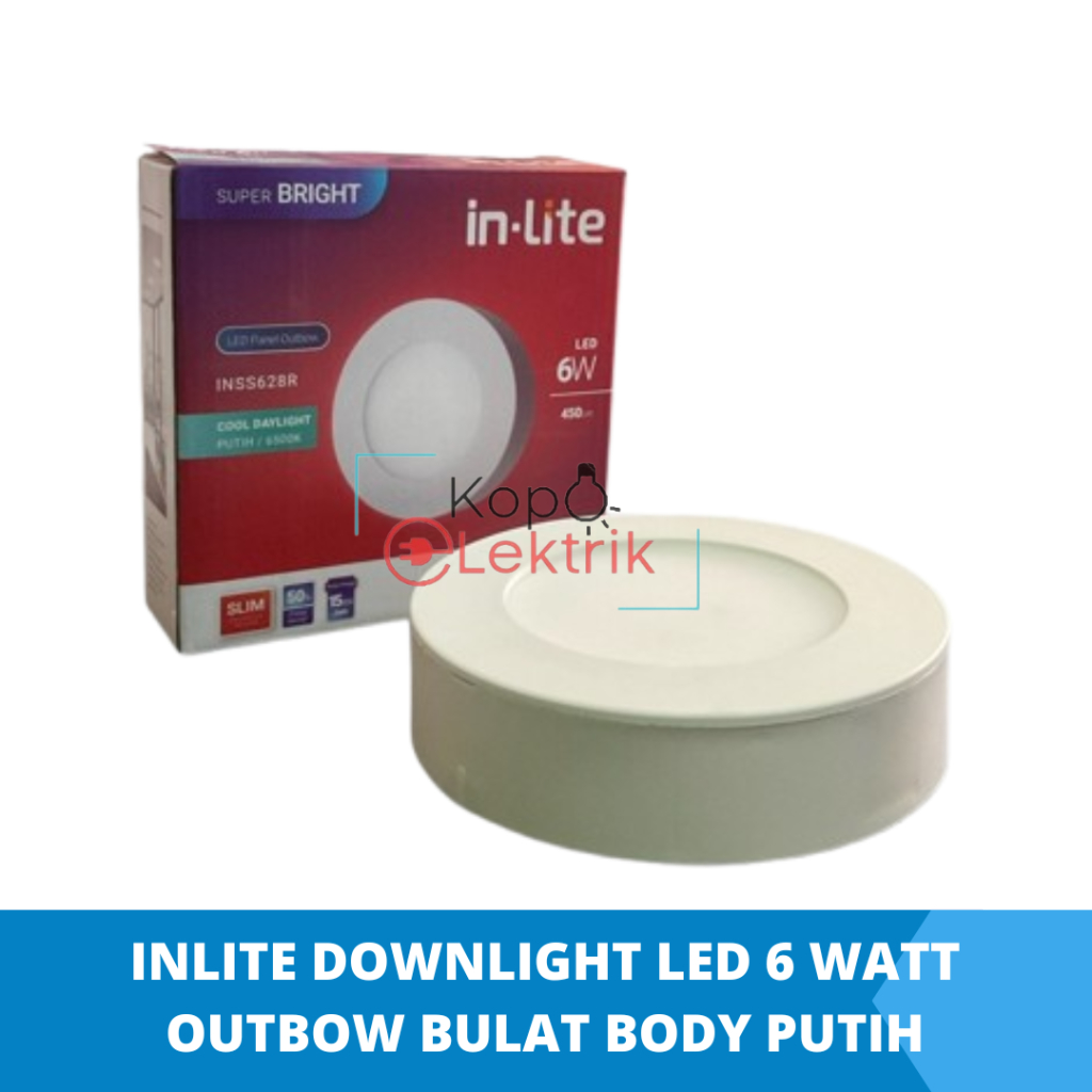 Jual (BERGARANSI 1 TAHUN) INLITE Downlight Led Panel Bulat Outbow 6 ...