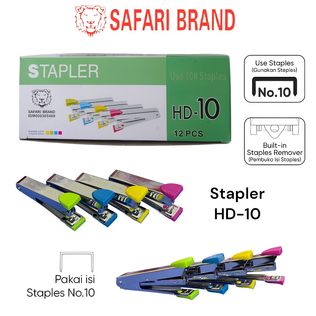 Jual Stapler Staples Straples Jepretan Safari Brand HD-10D SF-004 | Shopee Indonesia