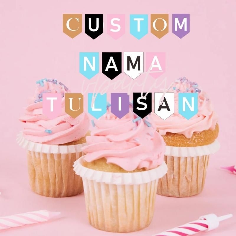 Jual Custom Banner Huruf / Alfabet Warna Hitam / Pink | Shopee Indonesia