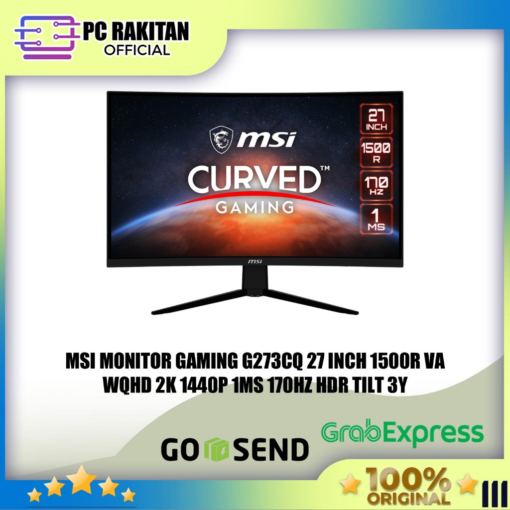 Jual MSI MONITOR GAMING G273CQ 27 INCH 1500R VA WQHD 2K 1440P 1MS 170HZ ...