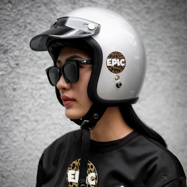 Jual Epic Veil Slim Head EV-500 Open Face Basic Silver Glossy List ...