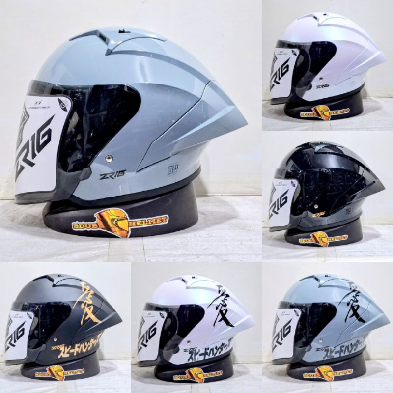 Jual Helm jpr ZR16 solid half face kanji | Shopee Indonesia