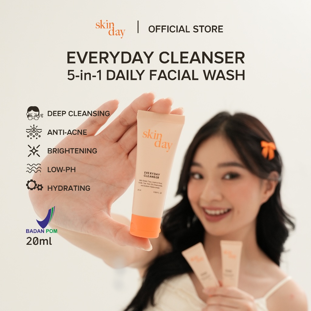 Jual SKINDAY Everyday Cleanser 20ml (pH-balanced, Gentle, Hydrating ...