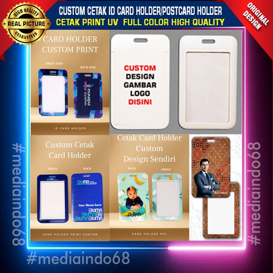 Jual Custom Cetak Card Holder bahan PVC Tebal/Aesthetic Id card ...