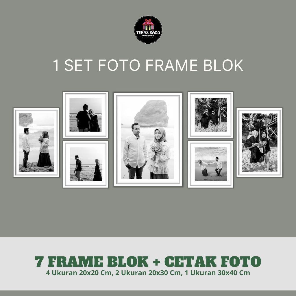 Jual 1 SET PAKET CETAK 7 FOTO + FRAME BLOK FIBER CUSTOM | Shopee Indonesia