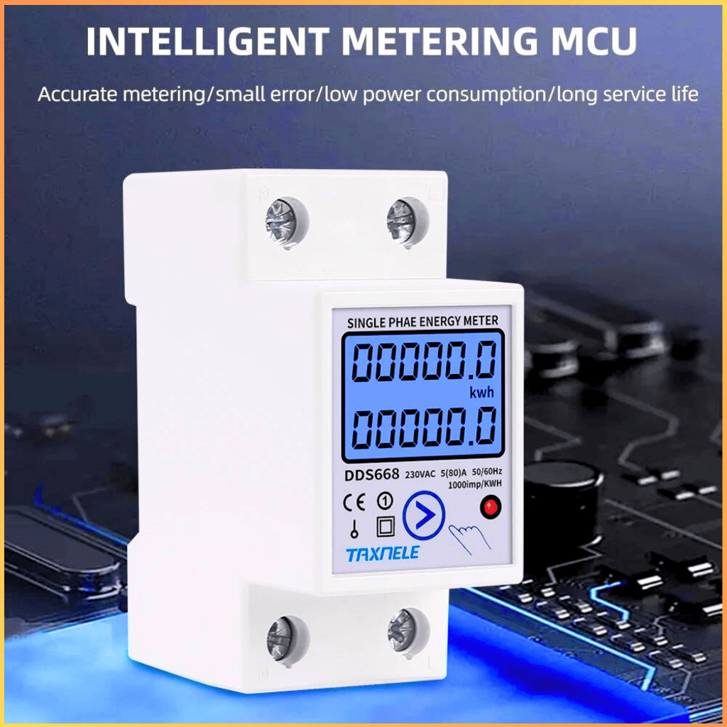 Jual COD Meteran Listrik Digital kWh Meter Din Rail Single Phase / Alat Ukur kWh Listrik 230V ...