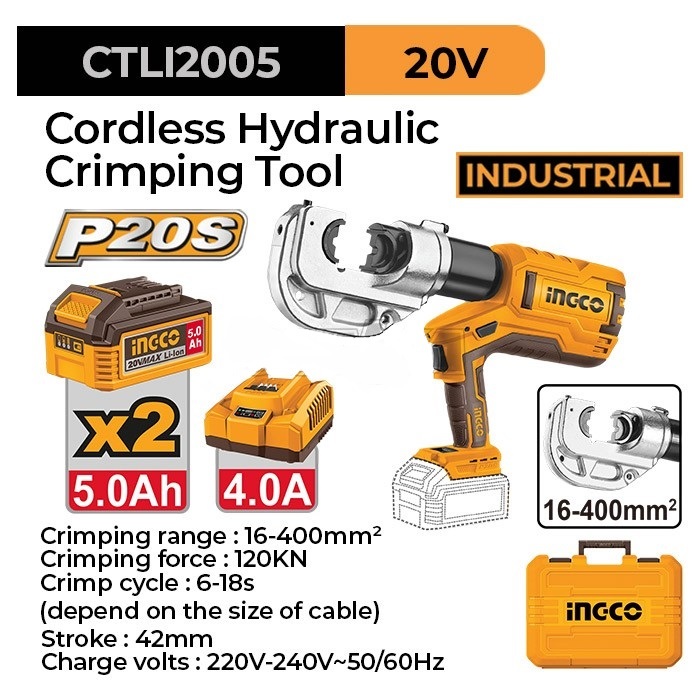 Jual P20S Corldess Hydraulic Crimping (120kN) INGCO CTLI2005 - Mesin ...
