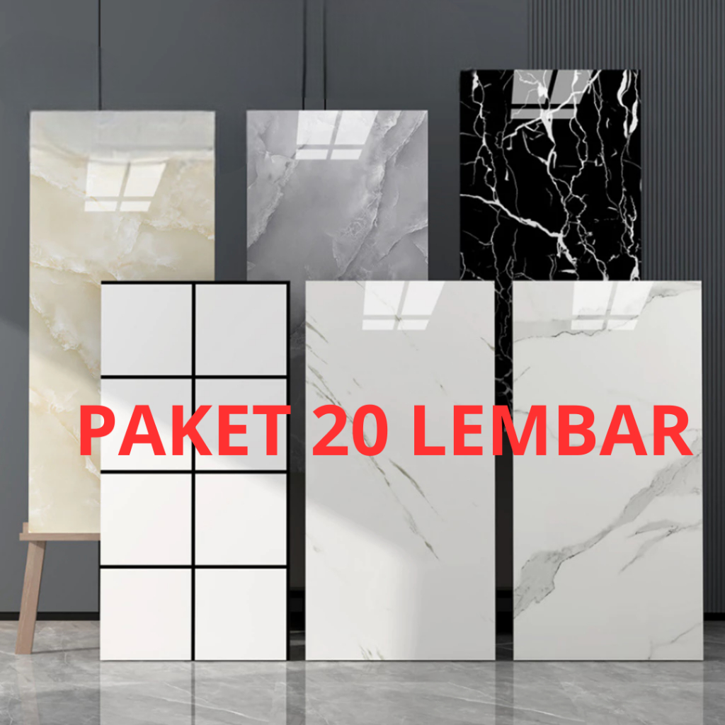 Jual Paket 20 Lembar wallpanel pvc dinding / wallpaper dinding dapur ...