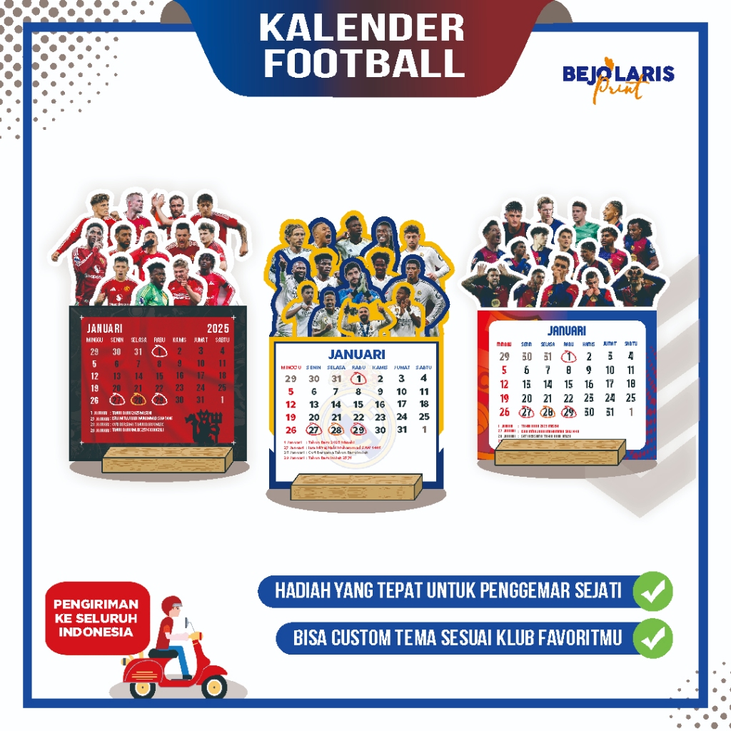 Jual Kalender Bola Kalender Meja 2025 Kalender Barcelona Souvenir ...