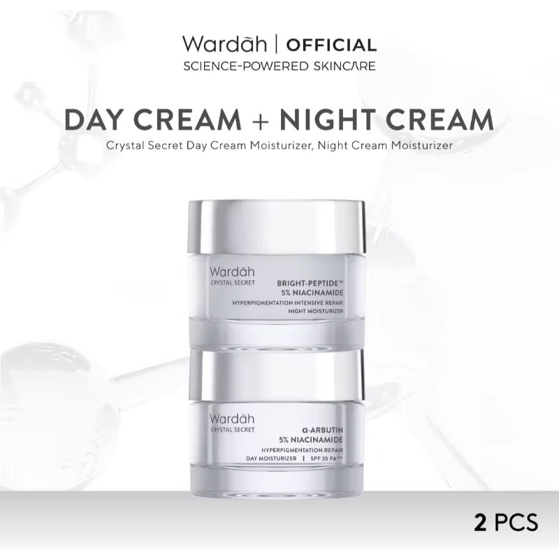 Jual Paket Wardah Crystal Secret Day + Night Cream 30g | Shopee Indonesia
