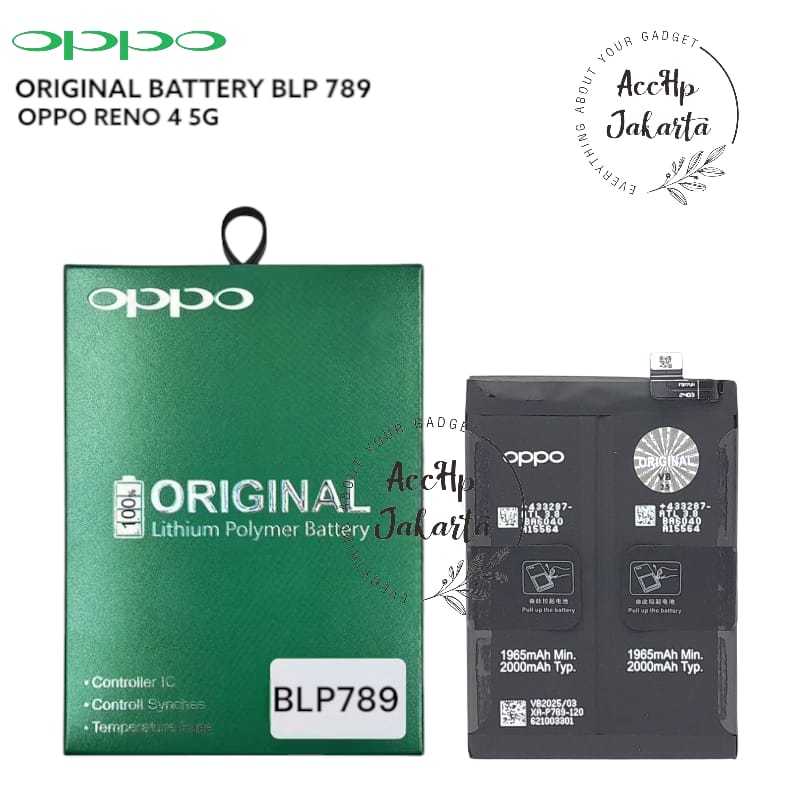 Jual Baterai Batre Reno 4 5G BLP789 Batu Batrai BLP 789 Battery Blp 789 Original 100% ...
