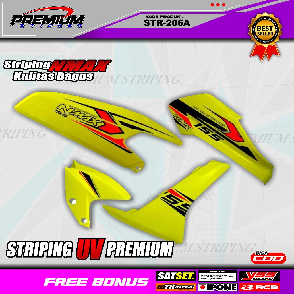 Jual STRIPING NMAX TRANSPARAN SUDAH CUTTING SESUAI POLA-STIKER STRIPING ...