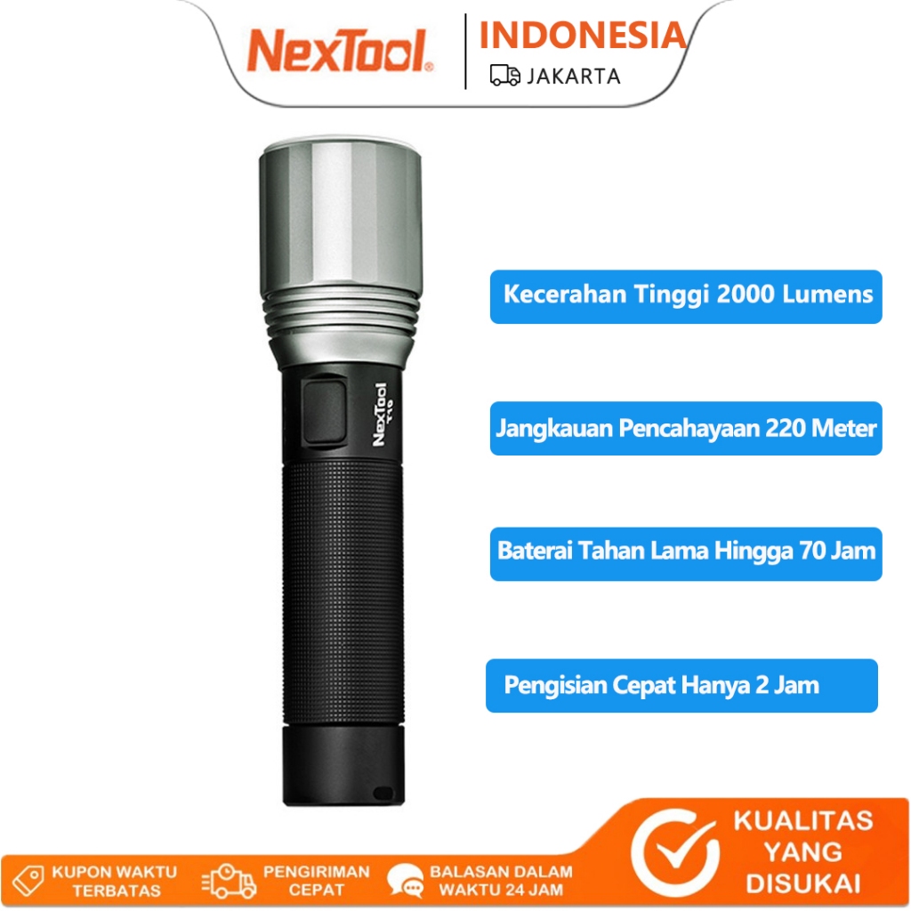 Jual xiaomi youpin Nextool T10 Senter Super Terang 2000LM, Tahan Air ...