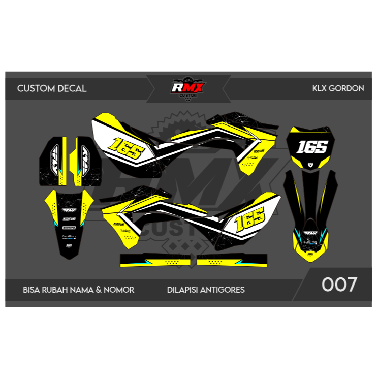 Jual DECAL GORDON FULLBODY (007) DEKAL STIKER KLX 150 GORDON 2016 2017 ...