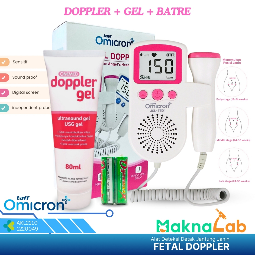 Jual Paket Doppler Detak Jantung Bayi Fetal Doppler 3.0MHz Fetal ...