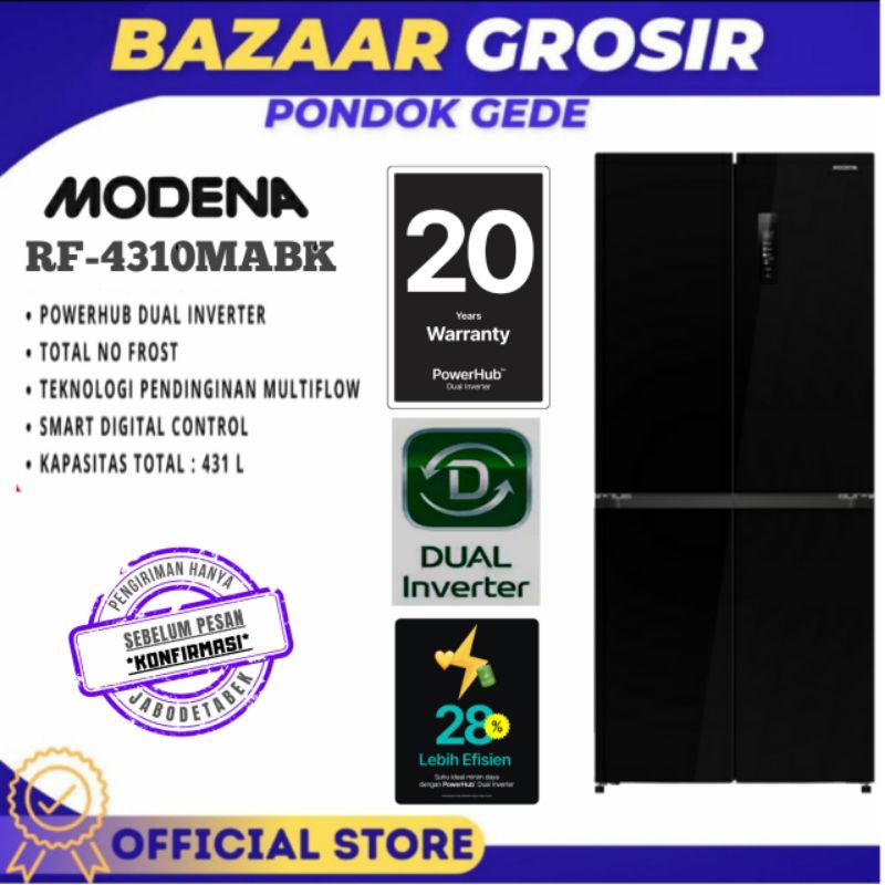 Jual MODENA REFRIGERATOR - RF 4310 MABK / RF4310MABK / RF-4310MABK ...