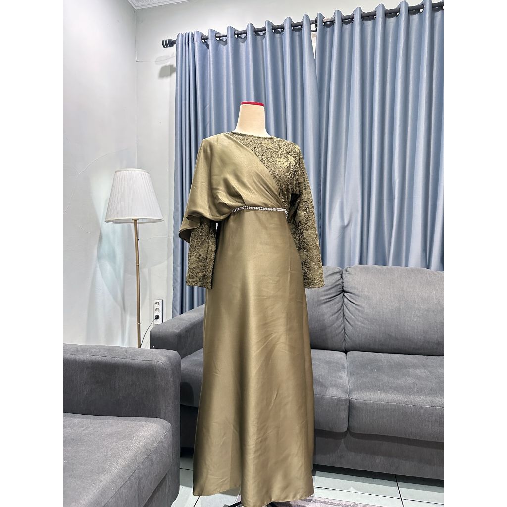 Jual ISKANTI DRESS BAHAN SATIN ROBERTO MIX BROKAT MALIKA PART 1 BUSANA ...
