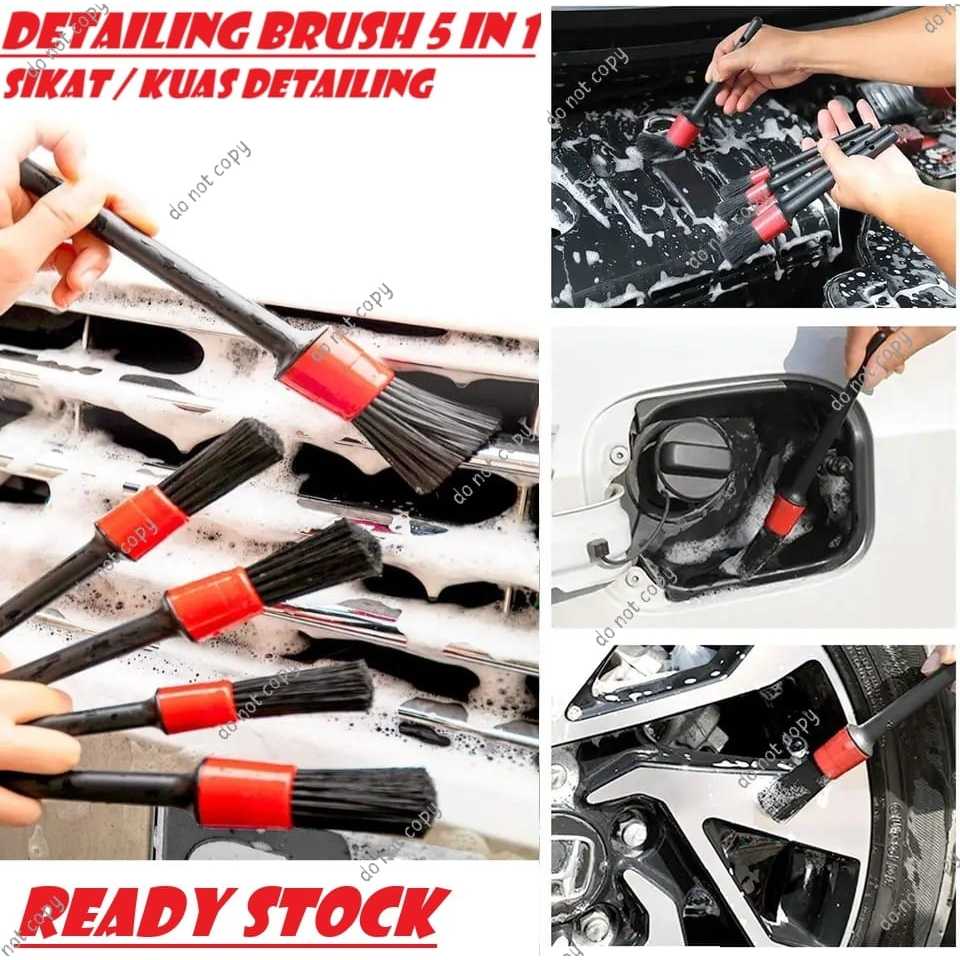 Jual Kuas 5 Set Detailing Kuas set 5 in 1 Sikat Kuas Brush Salon ...