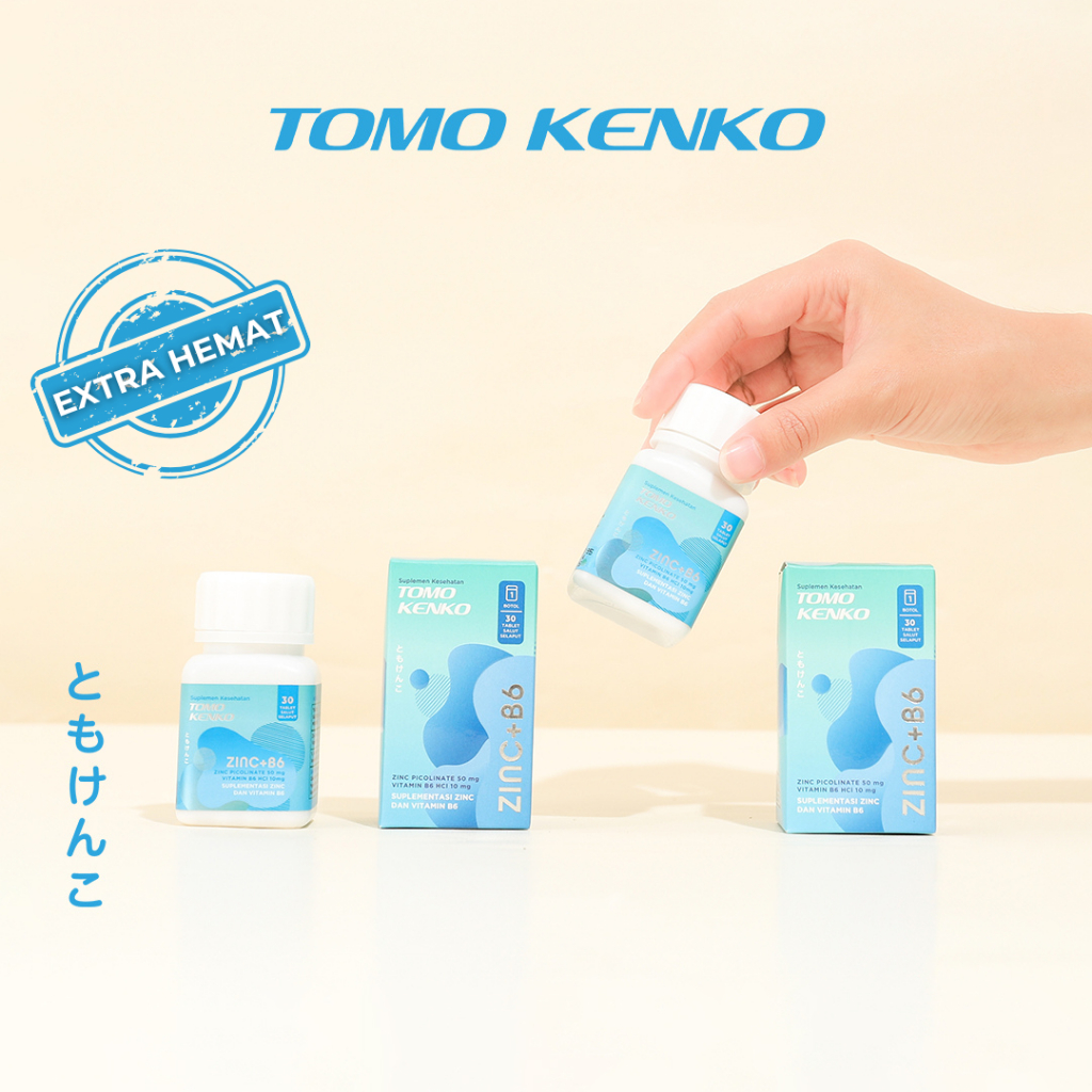 Jual Bundle 2 Botol Tomo Kenko Zinc 50 mg + Vitamin B6 High Quality ...