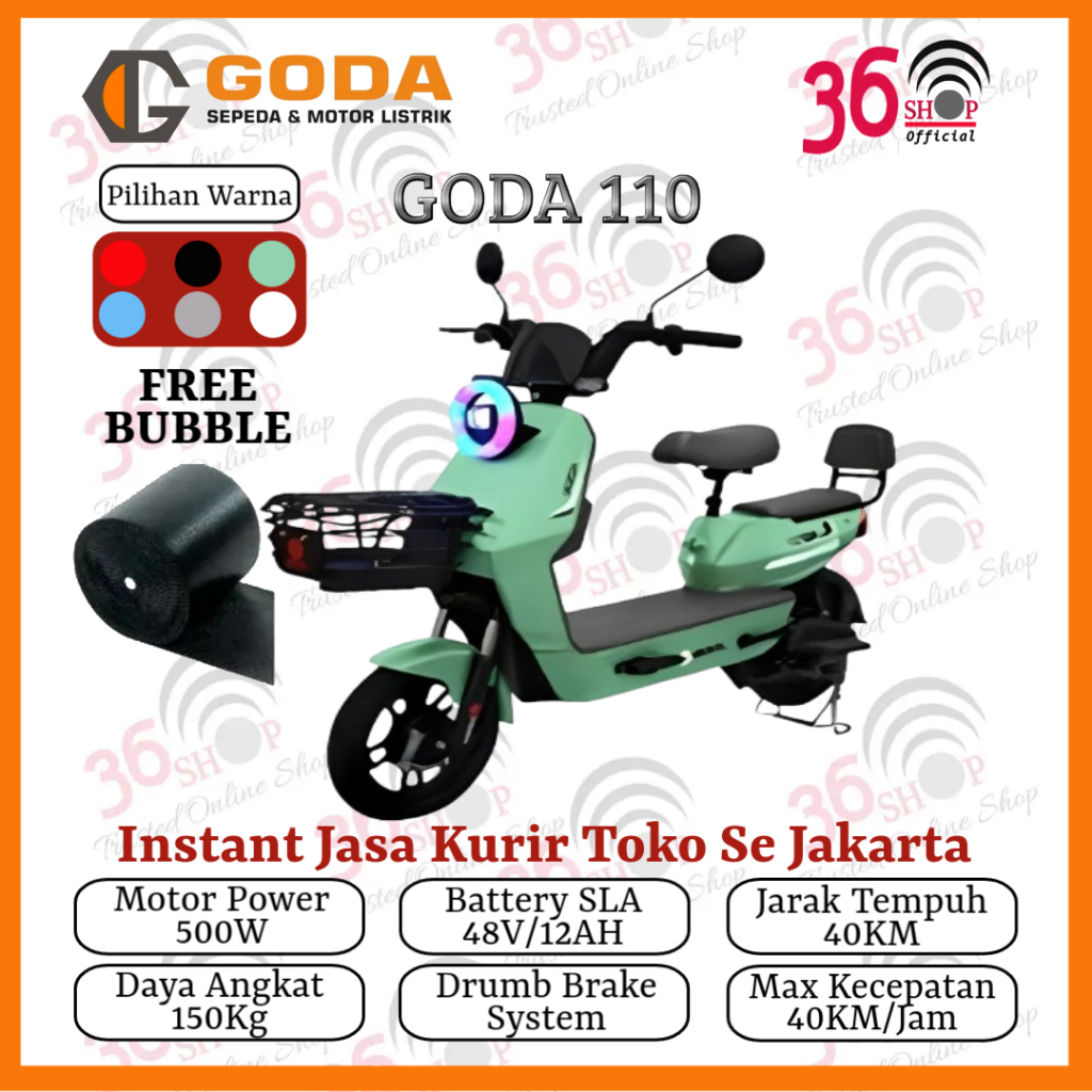 Jual Sepeda Listrik GODA 110 Sepeda Listrik 500 Watt Garansi Resmi ...