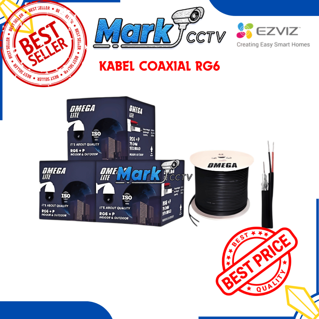 Jual KABEL OMEGA RG6+2C POWER 300M Hitam Per-roll | Shopee Indonesia
