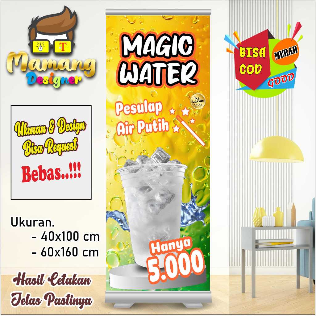 Jual Spanduk Banner MMT Minuman Magic Water Viral Keren | Shopee Indonesia