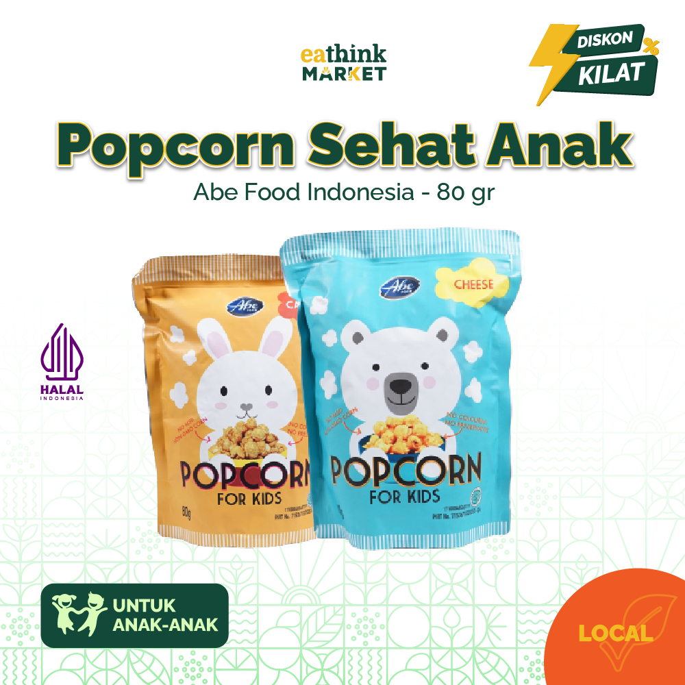 Jual Diskon Kilat 50% Popcorn Snack Camilan Sehat Anak Kids Tanpa MSG - Abe Food Indonesia 80 g ...