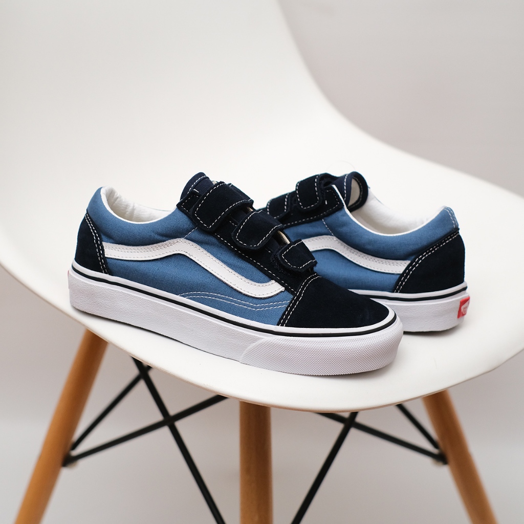 Jual [BISA COD] Sepatu Old Skool Velcro Navy Original | Shopee Indonesia