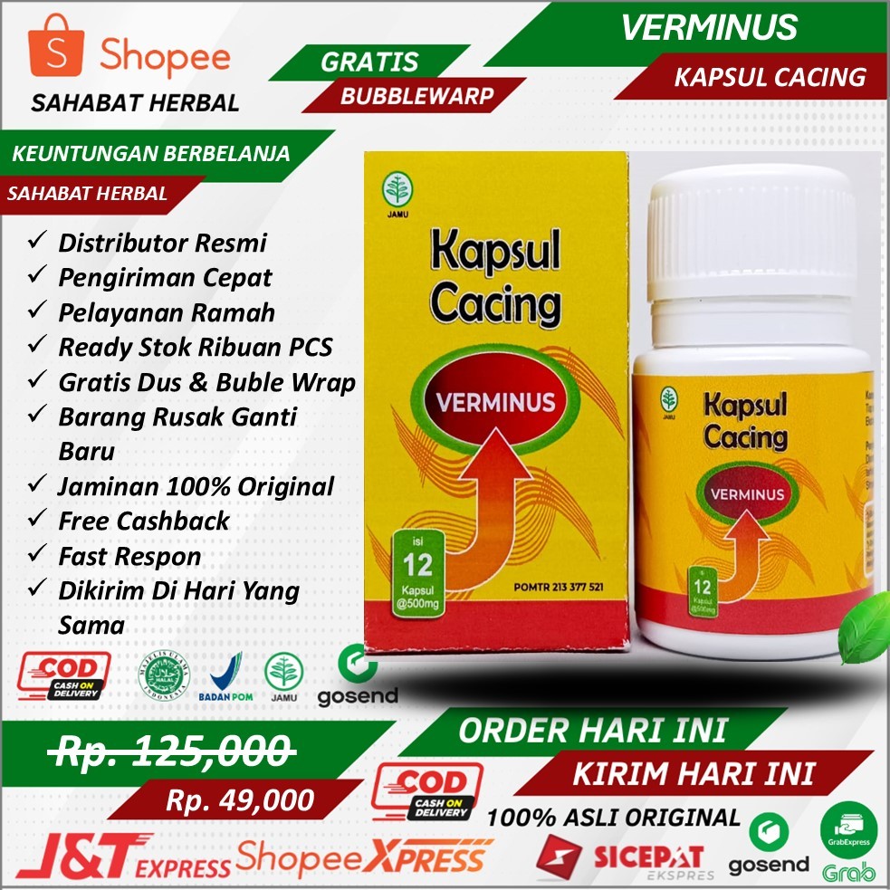 Jual Verminus Kapsul Cacing Tanah - Obat Cacing Anak Obat Typhus Tipus ...