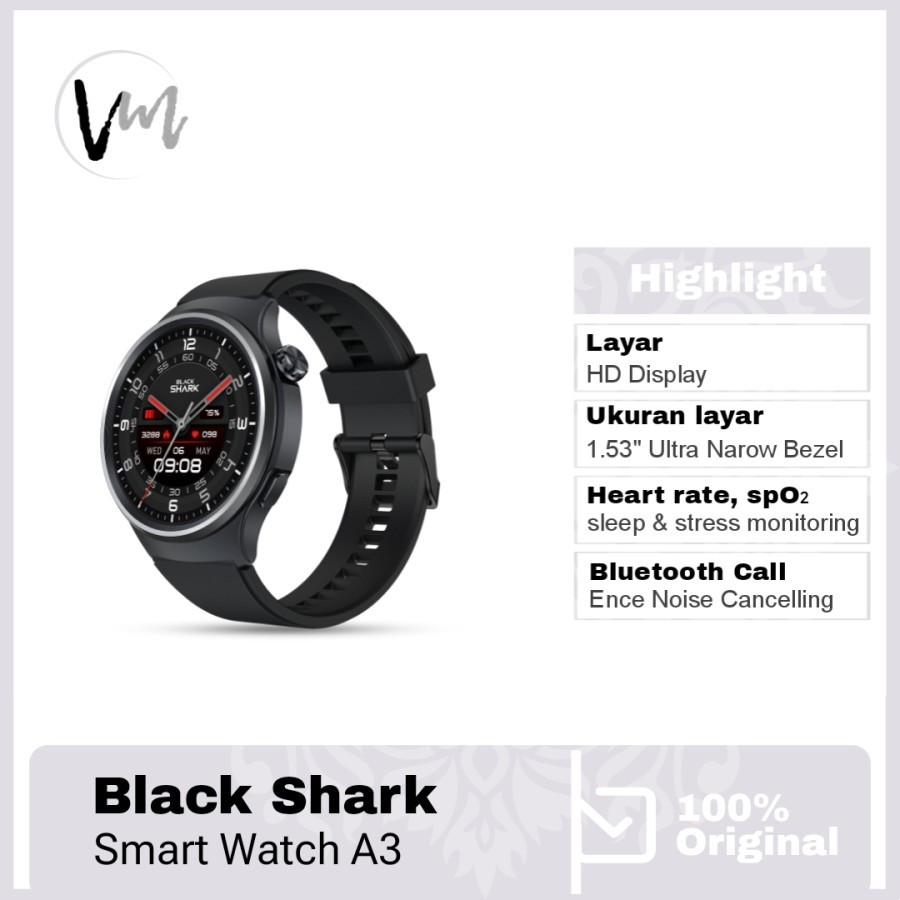 Jual Black Shark Watch A3 Smartwatch Bluetooth ENC 3 ATM Water ...