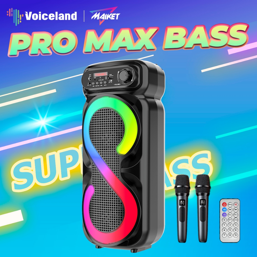 Jual PRO MAX BASS MAIKET Speaker Bluetooth Karaoke Besar Super Bass 8 ...