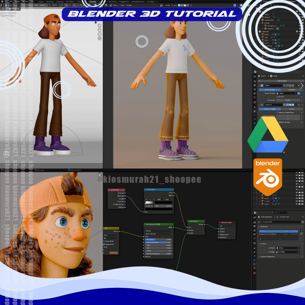 Jual Blender 3D Tutorial CGCookie - Basemesh - Create Stylized Characters Quickly With Blender ...