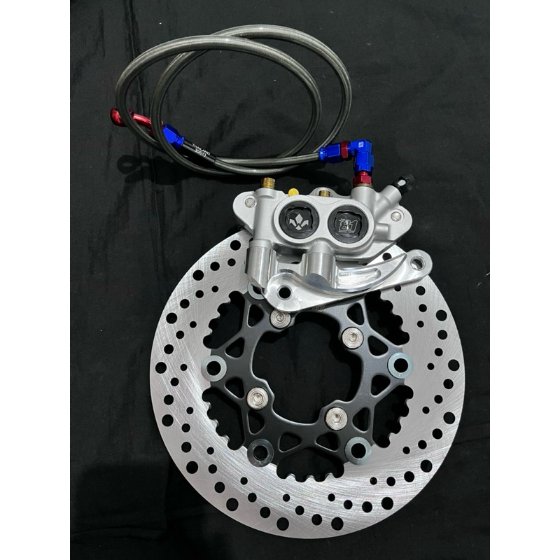 Jual NEW~ PAKET KALIPER 8.1 KOIN MONOBLOK 4 PISTON + BREKET MIO / FINO CARBU /JUPITER MX ...