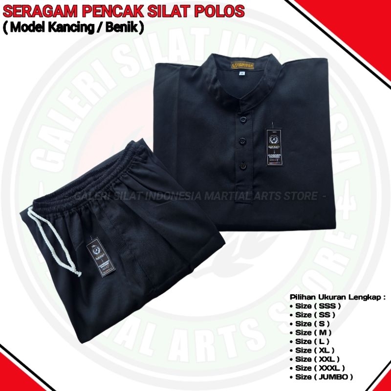 Jual Seragam Silat Polos Benik 3 - Seragam Beladiri Polos Hitam - Baju ...