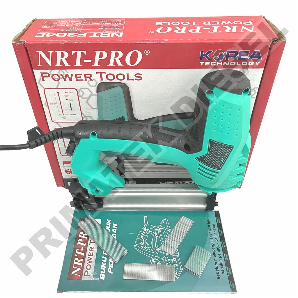 Jual Mesin Staples Paku Tembak Listrik 950 Watt F304E NRT PRO / Elektrik Electric Nailer Staples ...