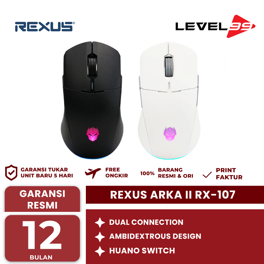 Jual Rexus Mouse Wireless Gaming Arka Ii Rx-107 Dual Connection ...