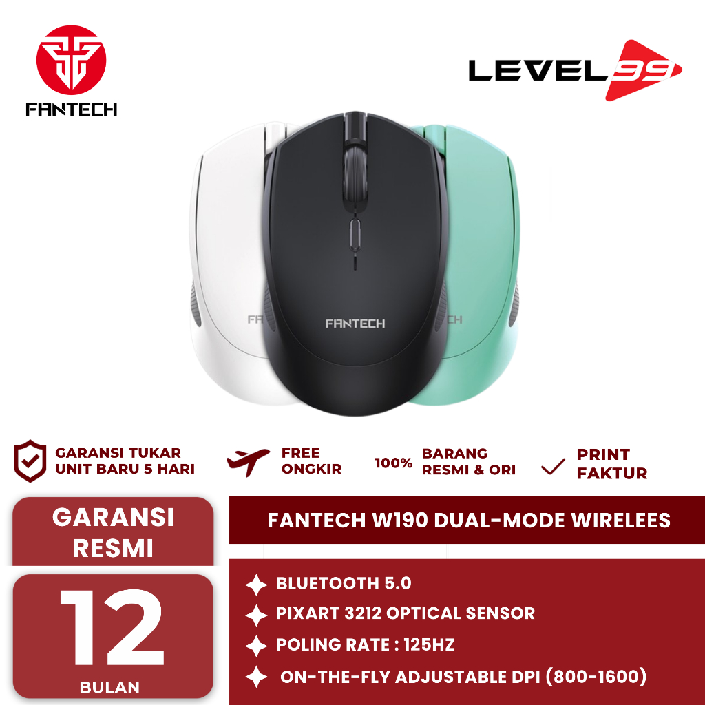 Jual Fantech W190 Dual-Mode Wirelee Bt Mouse | Shopee Indonesia