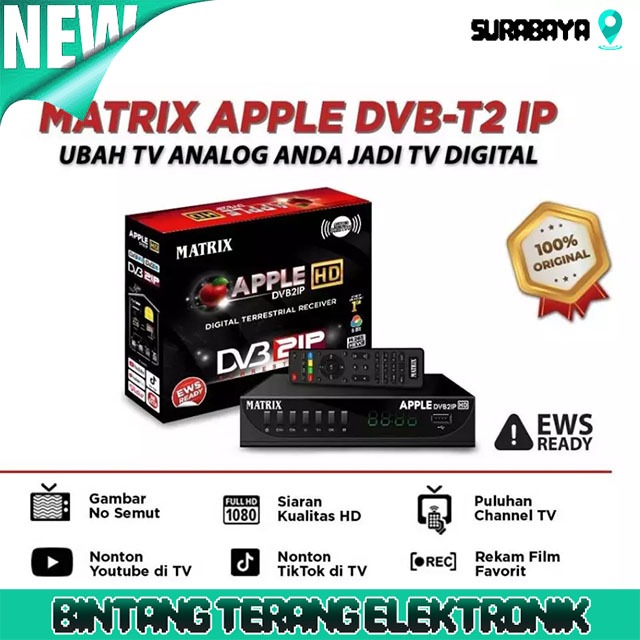 Jual Paling Baru Set Top Box Matrix Apple DVB2IP Black HD TV Digital ...