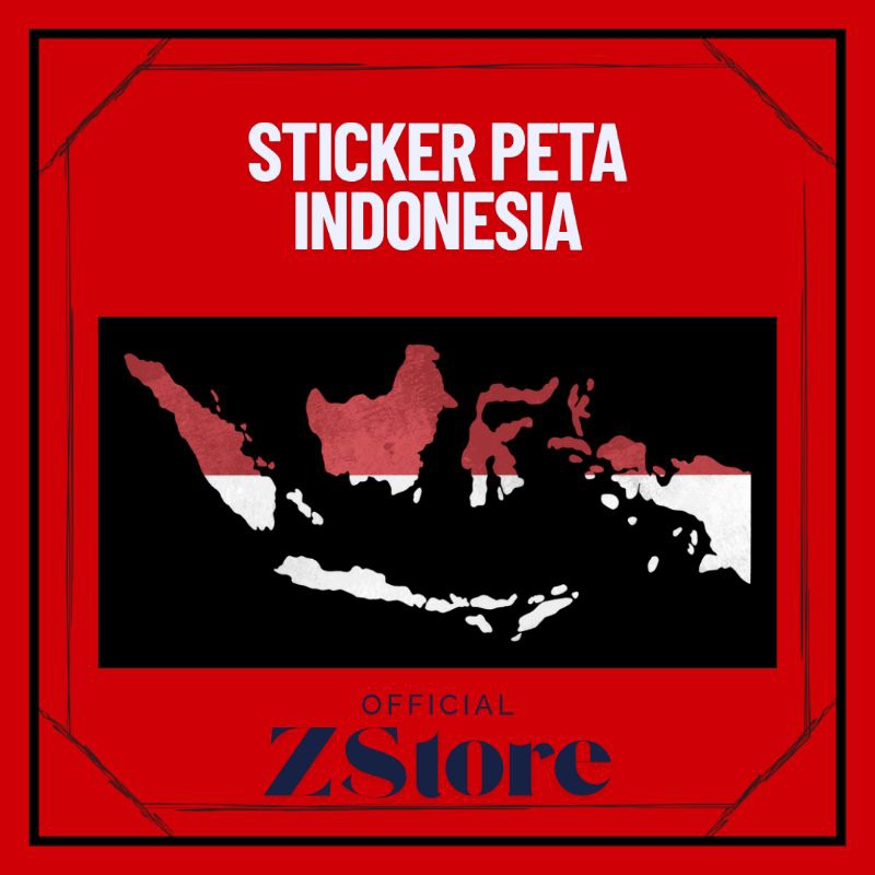 Jual sticker peta Indonesia vinyl ukuran 5x5cm, 10x15cm 25x30cm custom ...