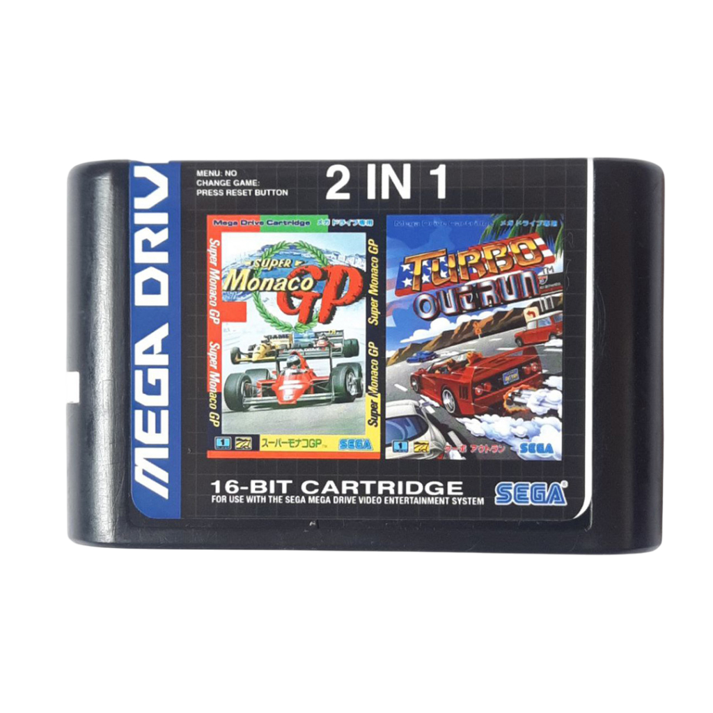 Jual Kaset Sega 2 IN 1 – F Turbo Outrun Monaco GP Multicart Tested Mega ...